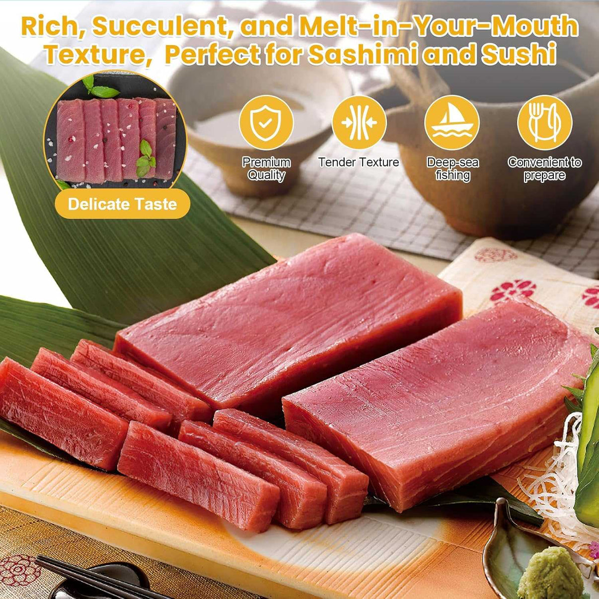Ahi Tuna Saku AAA Sashimi Grade | Wild-Caught & Frozen Fresh – OceanZen